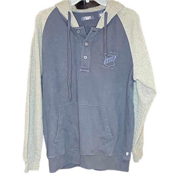 Chaps | Shirts | Chaps Sports Blue And Gray Hoodie | Poshmark